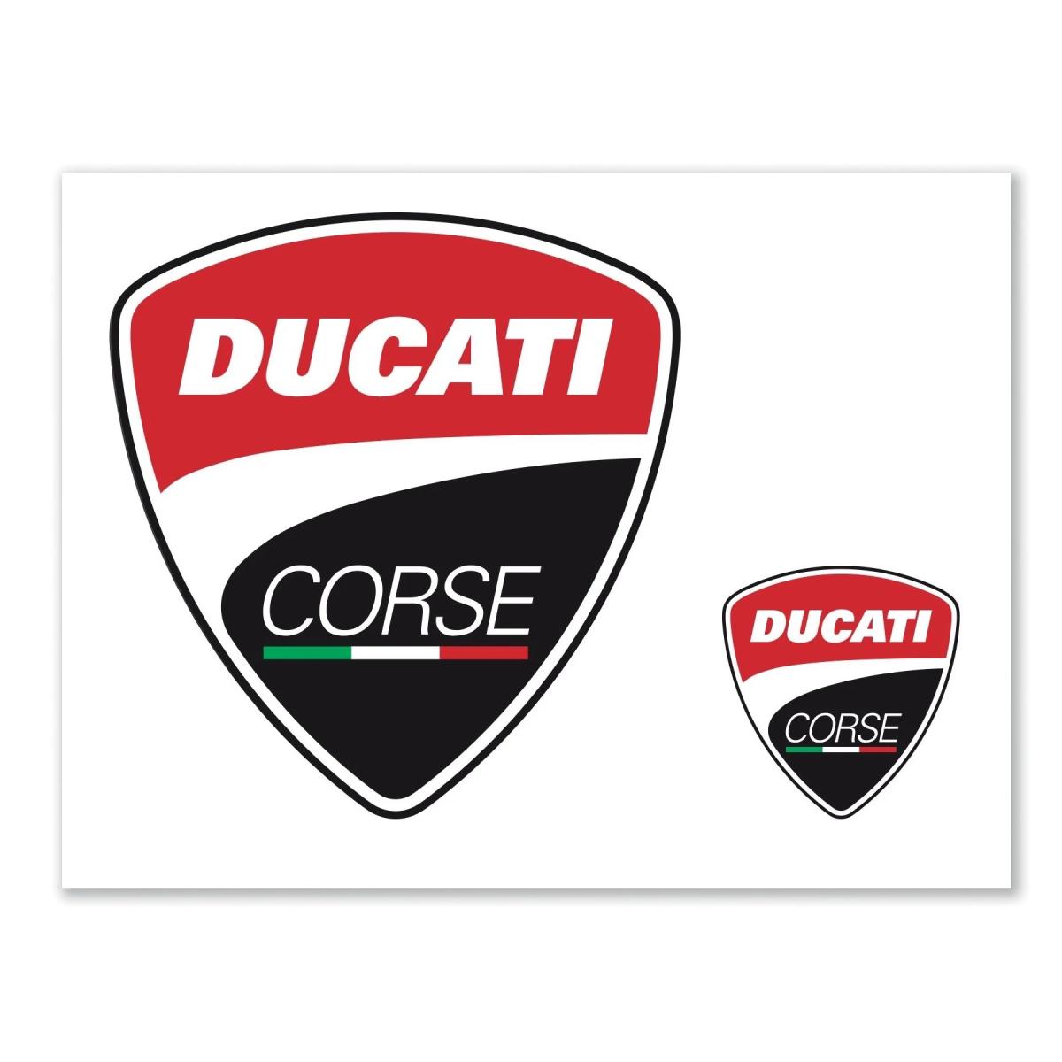 Official Ducati Corse Logo Shield Stickers (987700758)| On Yer Bike